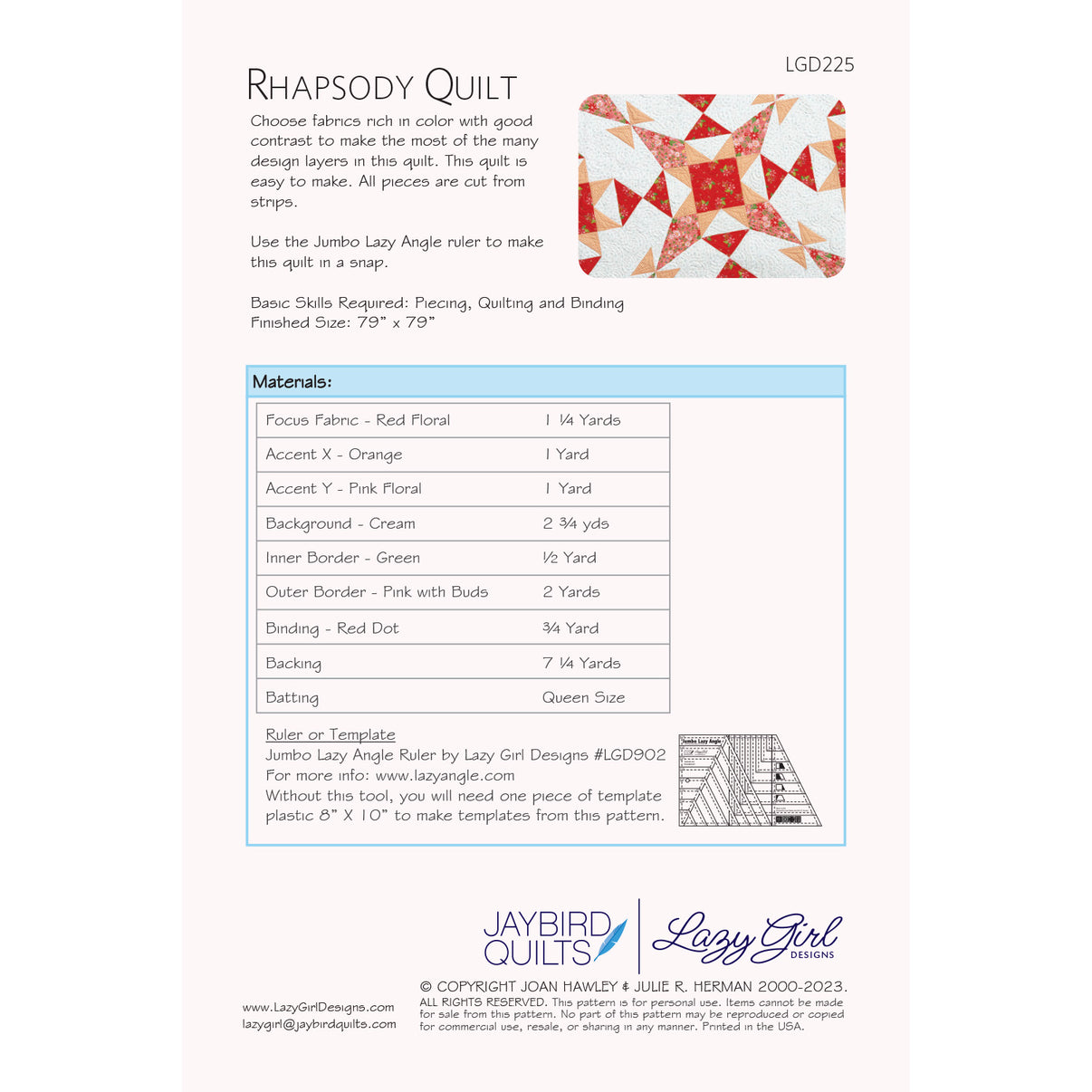 Rhapsody PDF Pattern – Jaybird Quilts