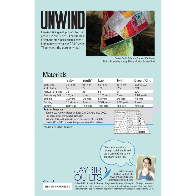 Unwind PDF Pattern – Jaybird Quilts