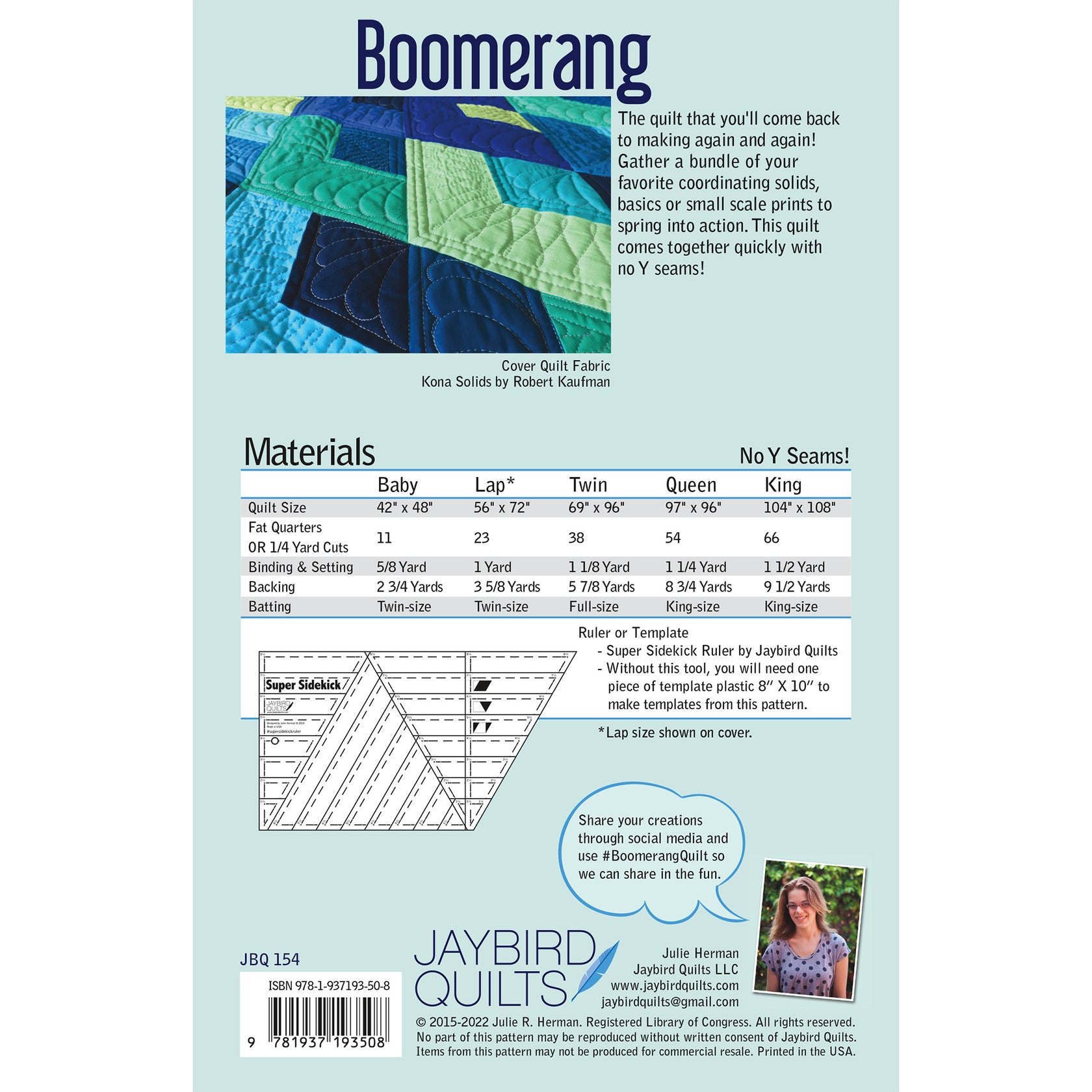 Boomerang PDF Pattern – Jaybird Quilts
