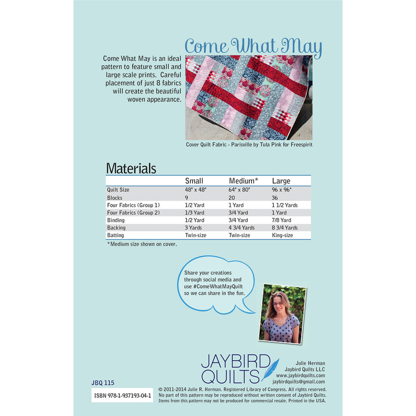 Come What May PDF Pattern – Jaybird Quilts