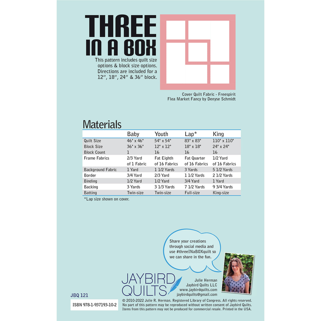 Three In A Box PDF Pattern – Jaybird Quilts